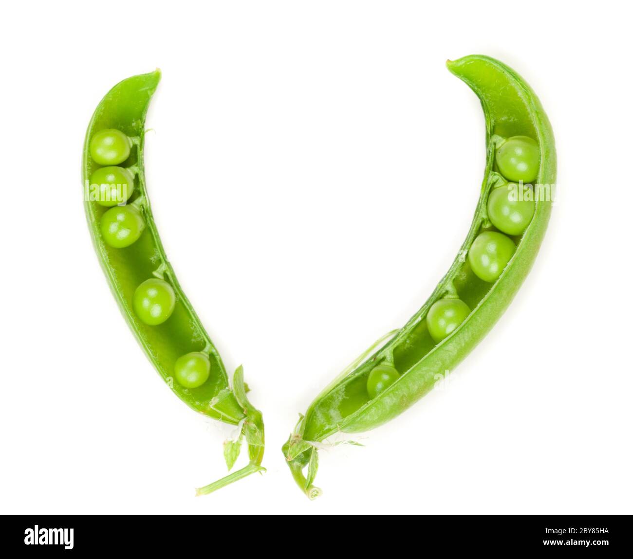 Fresh green pea pod isolated on white background Stock Photo - Alamy