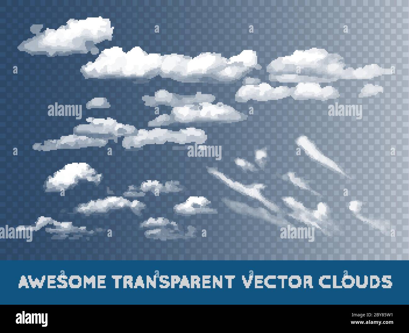 Transparent Vector Clouds Set Collection can be used with any ...