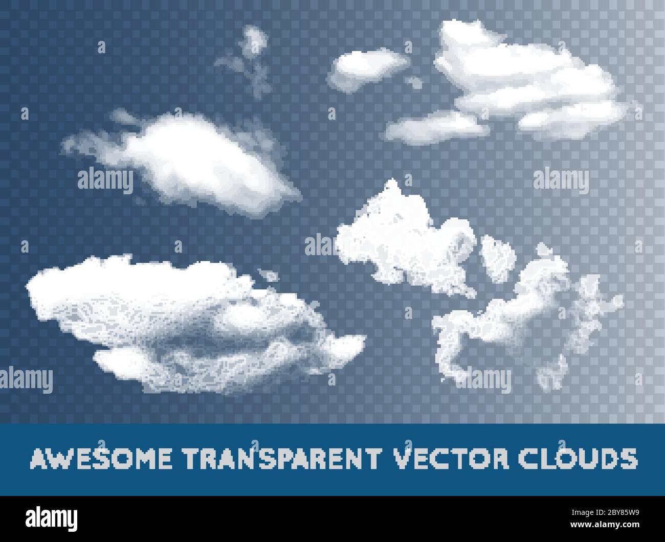 Transparent Vector Clouds Set Collection can be used with any ...