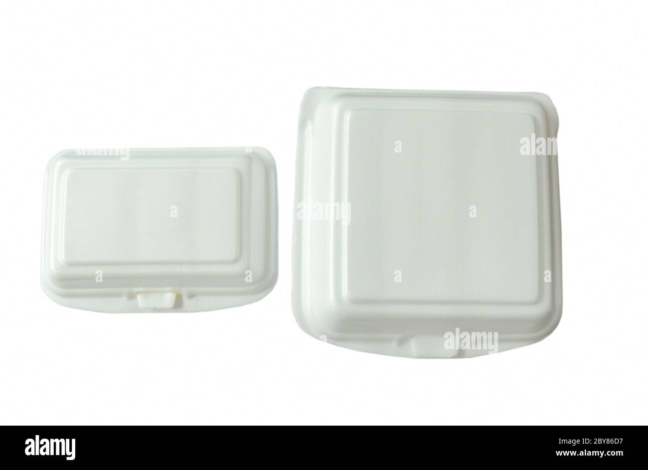 little and big foam box for packing food on white background Stock ...