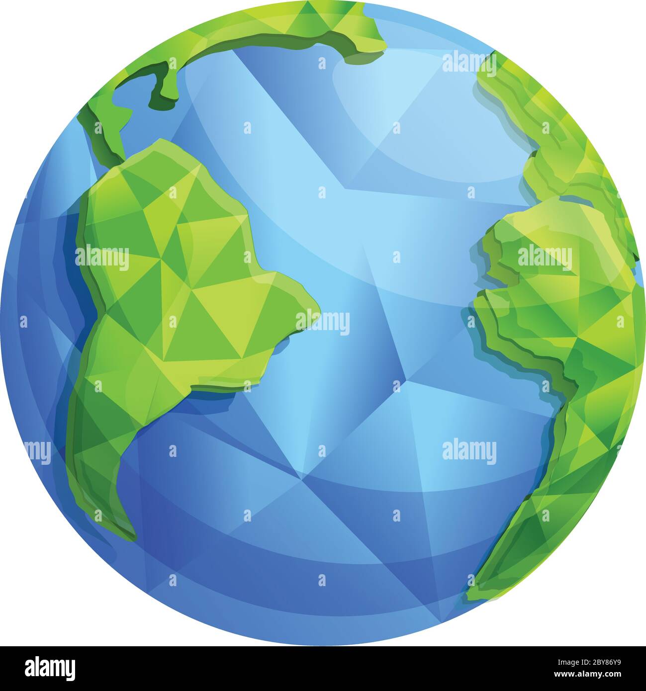Polygonal globe icon. Cartoon of polygonal globe vector icon for web ...