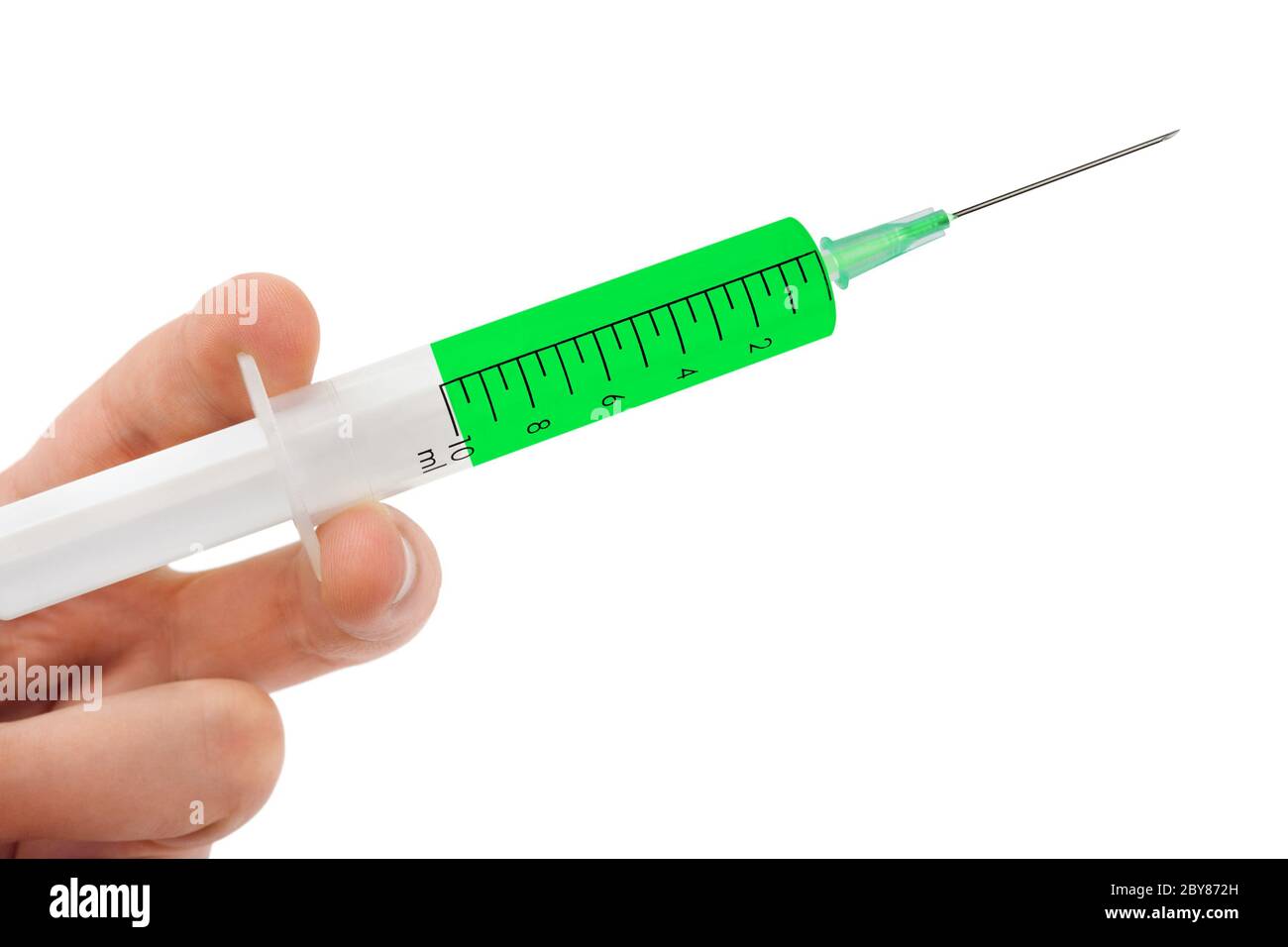 Syringe in hand Stock Photo - Alamy