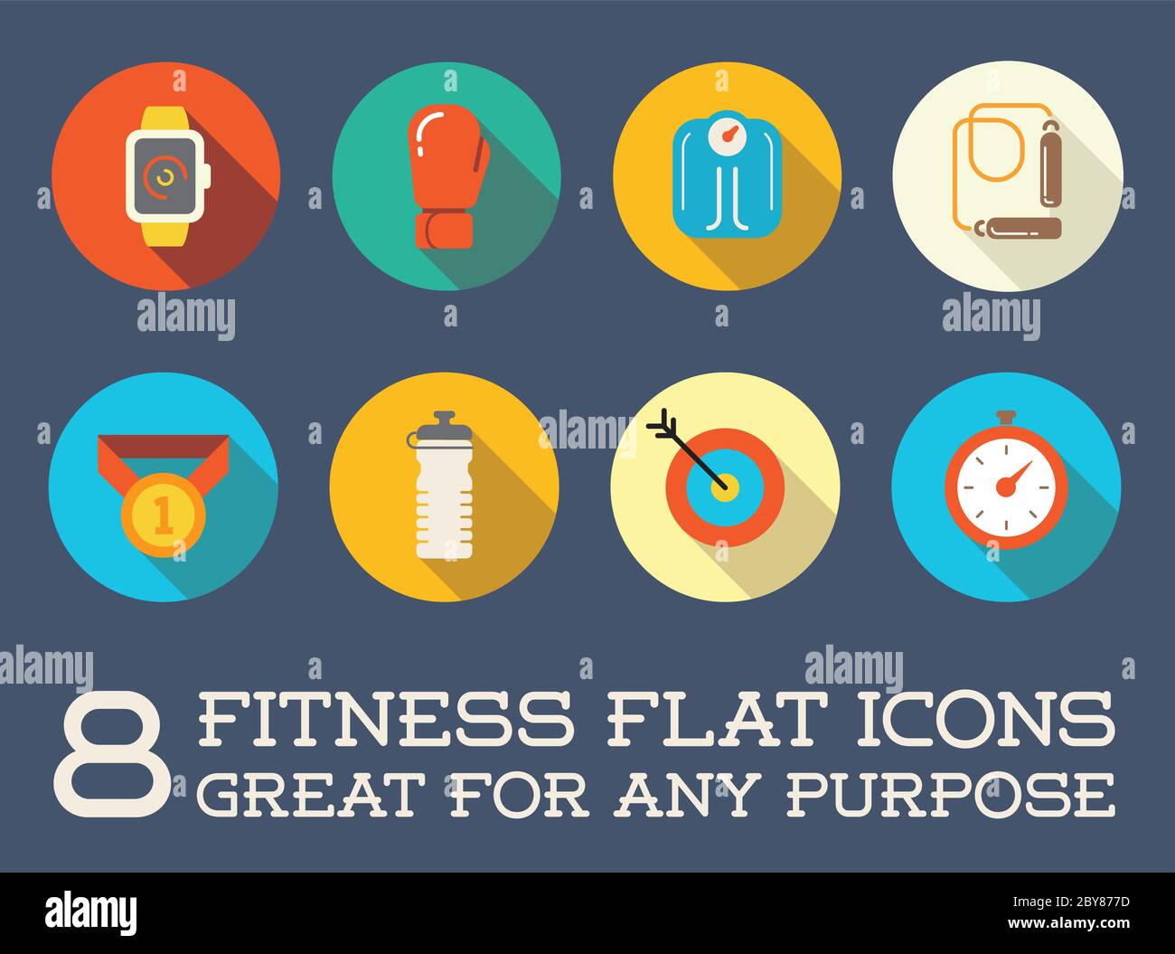 Set of Vector Fitness Aerobics Gym Elements and Fitness Icons ...