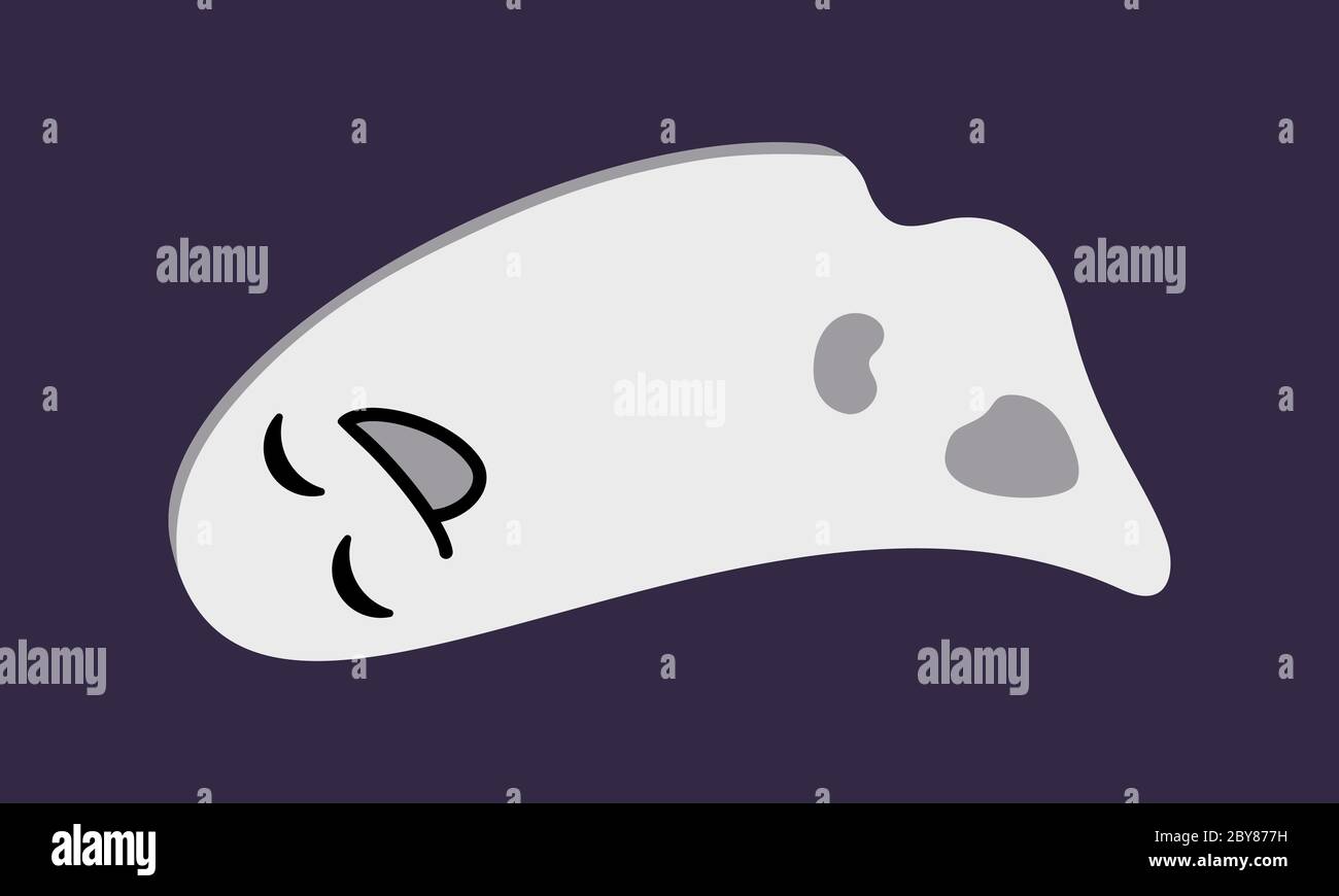 Cute funny ghost isolated on dark purple background. Halloween ...