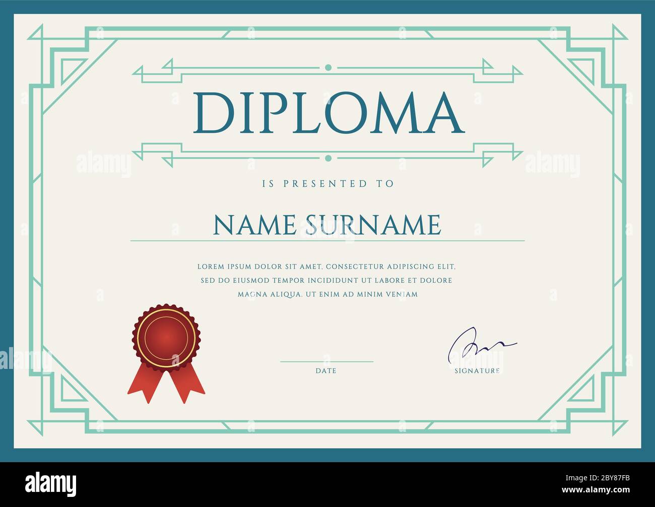 Diploma or Certificate Premium Design Template in Vector Stock Vector ...