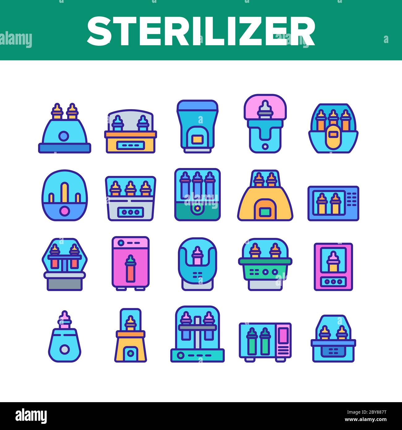 Sterilizer Device Collection Icons Set Vector Stock Vector Image And Art