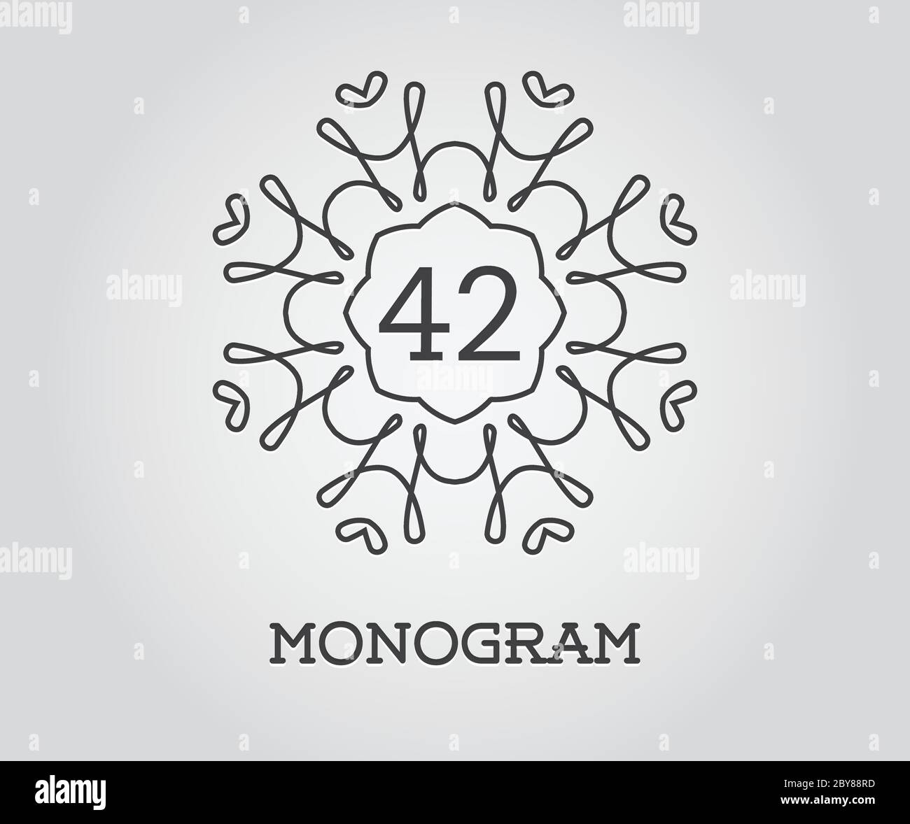 Monogram Design Template with Number Vector Illustration Premium ...