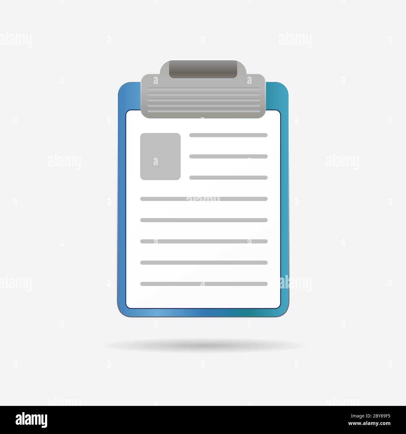 Vector Clipboard with Paper with Photography with Metal Clip Stock ...