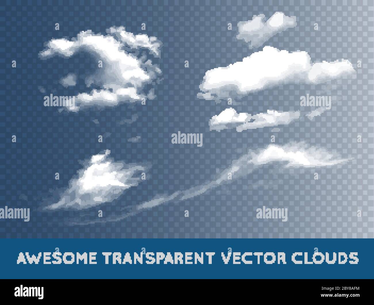 Transparent Vector Clouds Set Collection can be used with any ...