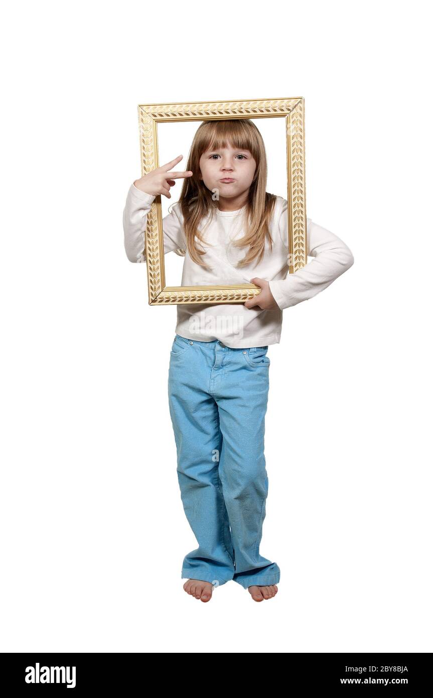 Girl in a Frame Stock Photo - Alamy