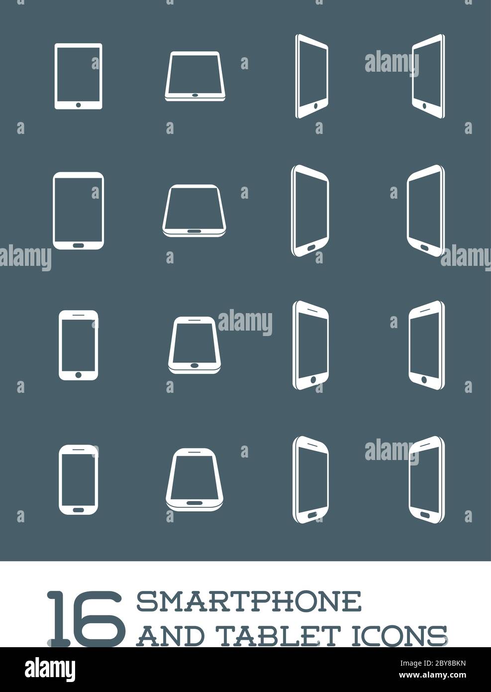 Abstract Minimal Style Modern Mobile Smartphone and Tablet Icon Set of ...