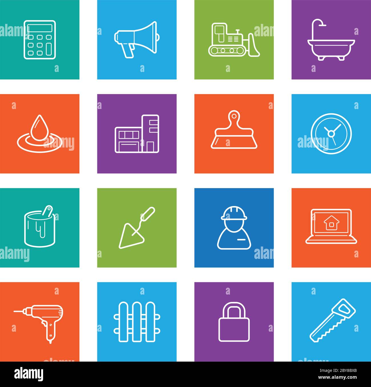 Set of Vector Construction Building Icons. Home and Repair. Can be used ...