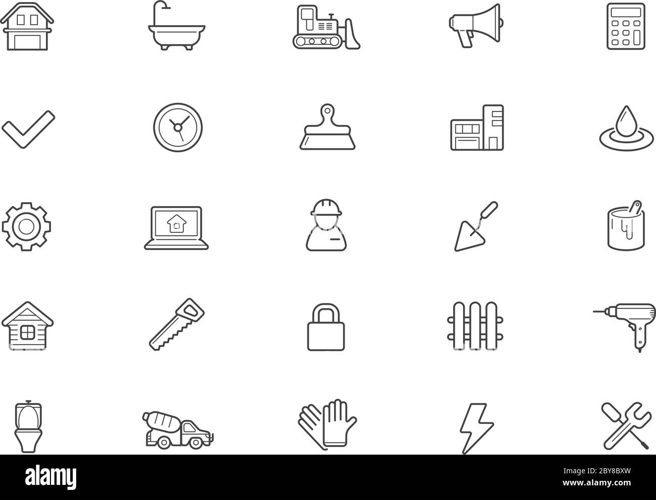 Set of Vector Construction Building Icons. Home and Repair. Can be used ...