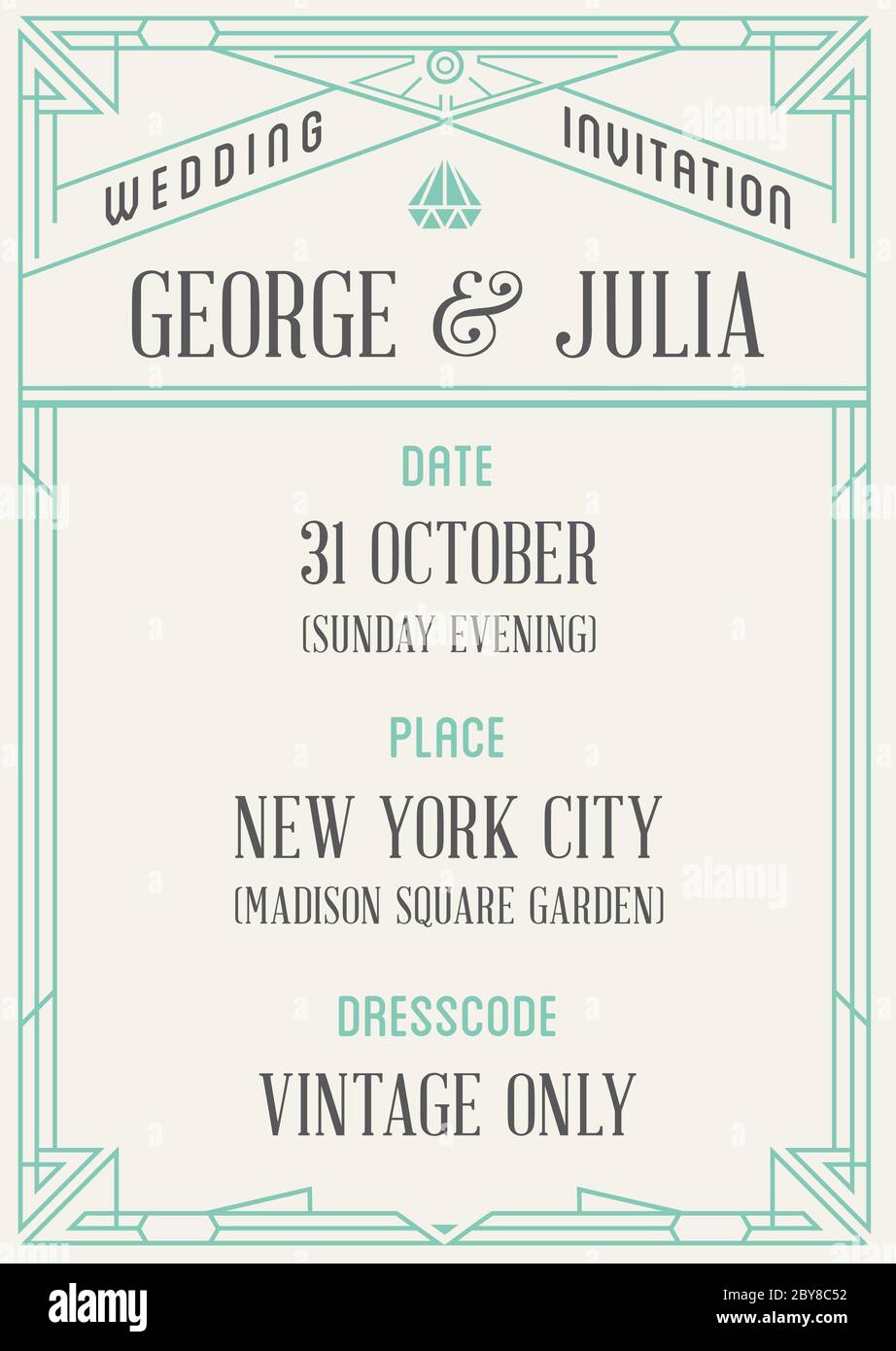 Gatsby Style Invitation in Art Deco or Nouveau Epoch 1920's Gangster ...