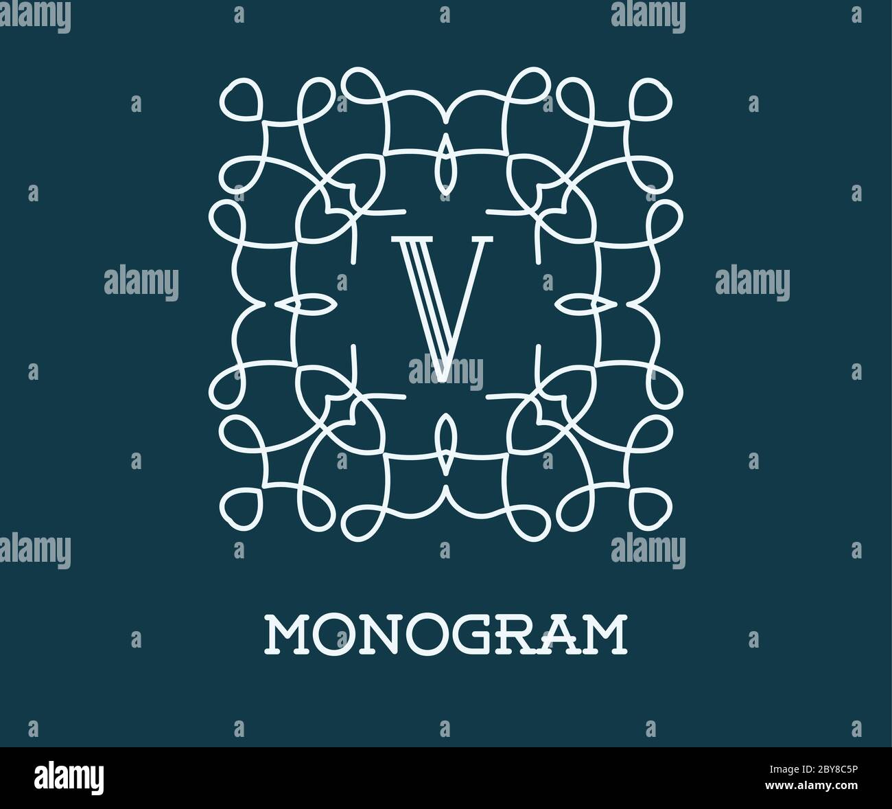 Monogram Design Template with Letter Vector Illustration Premium ...