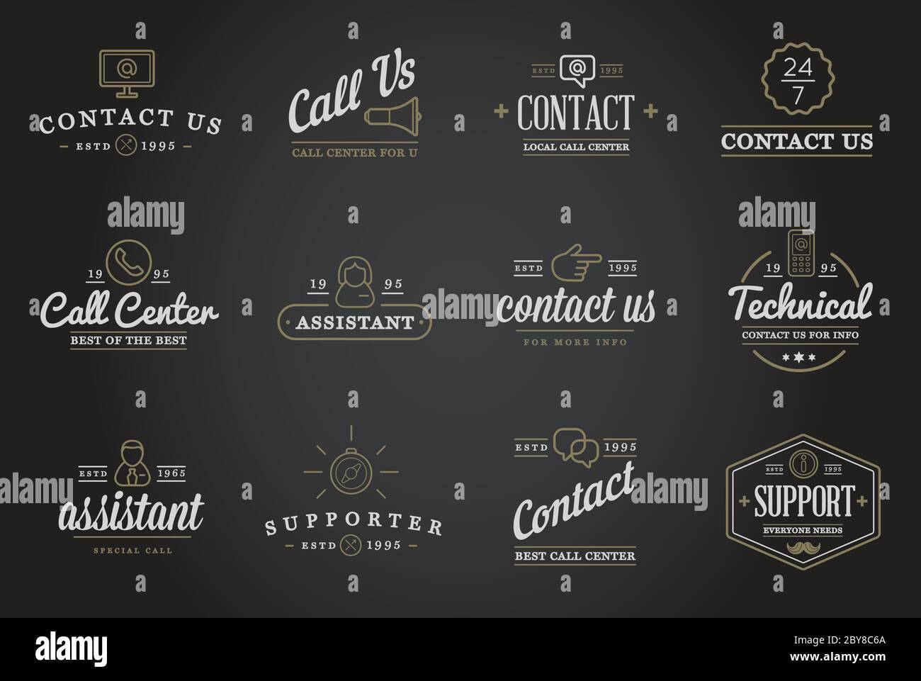 Set of Contact us Service Elements and Assistance Support can be used ...
