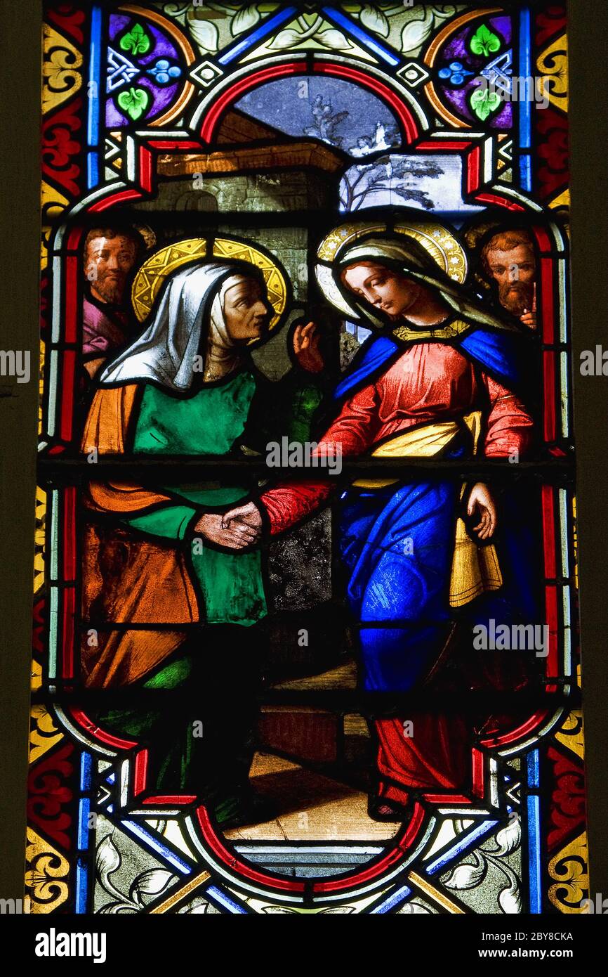 colored window in the church of curepipe Stock Photo - Alamy