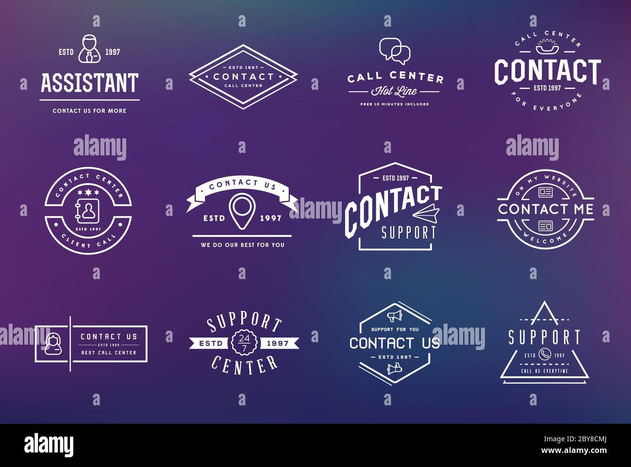 Set of Contact us Service Elements and Assistance Support can be used ...