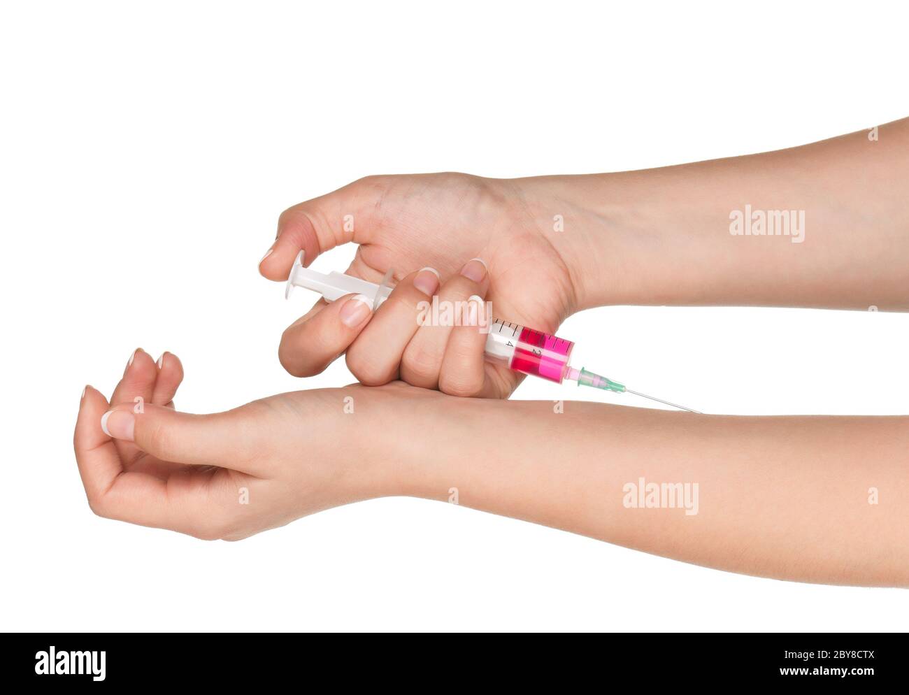 Hand with syringe Stock Photo - Alamy