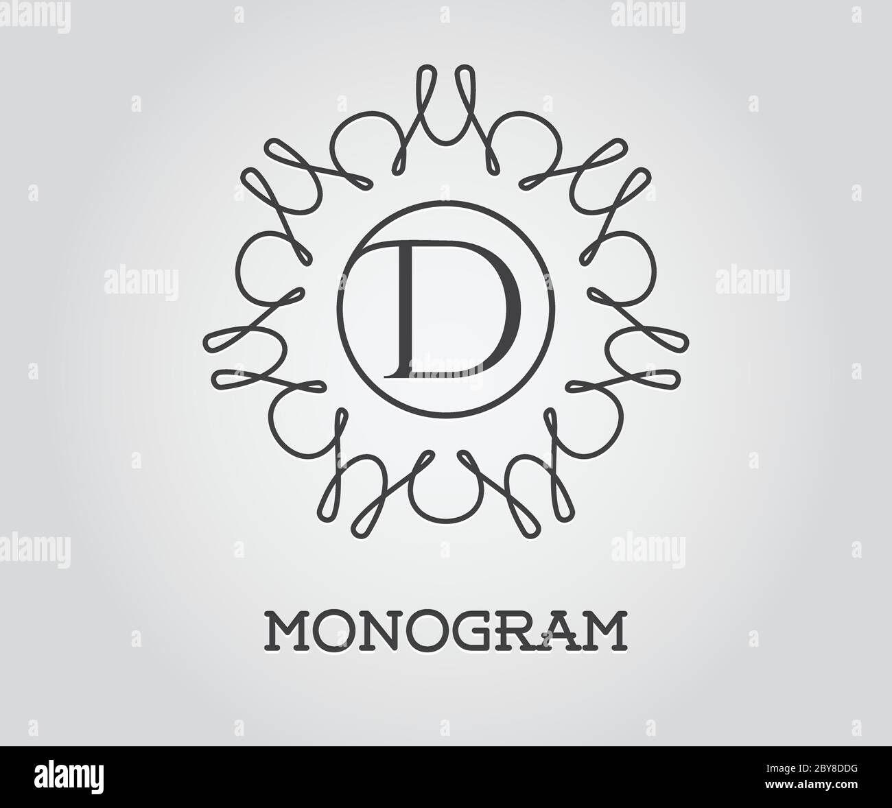 Monogram Design Template with Letter Vector Illustration Premium ...