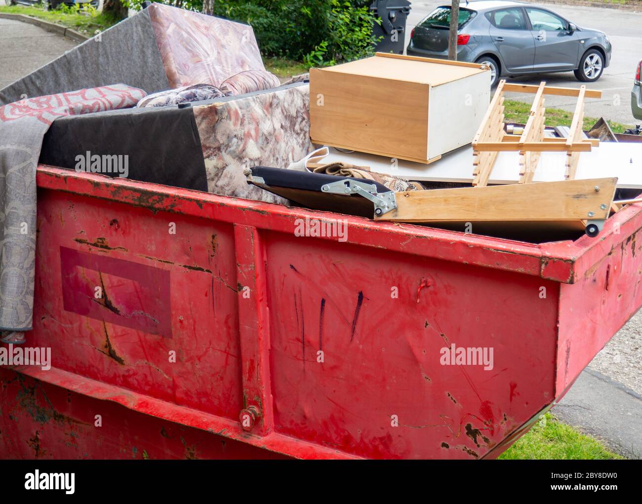 Bulky waste containers in the city Stock Photo - Alamy