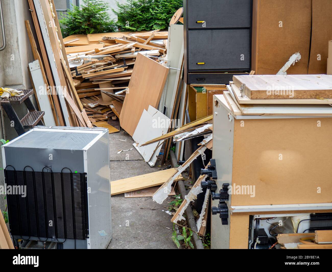 Large collection of bulky waste in the city Stock Photo - Alamy