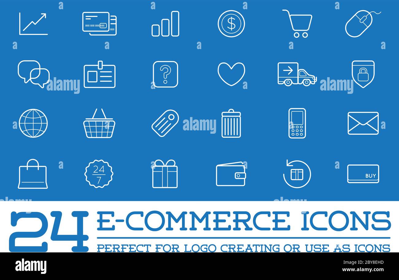 Set of Vector E-Commerce Icons Shopping and Online can be used as Logo ...
