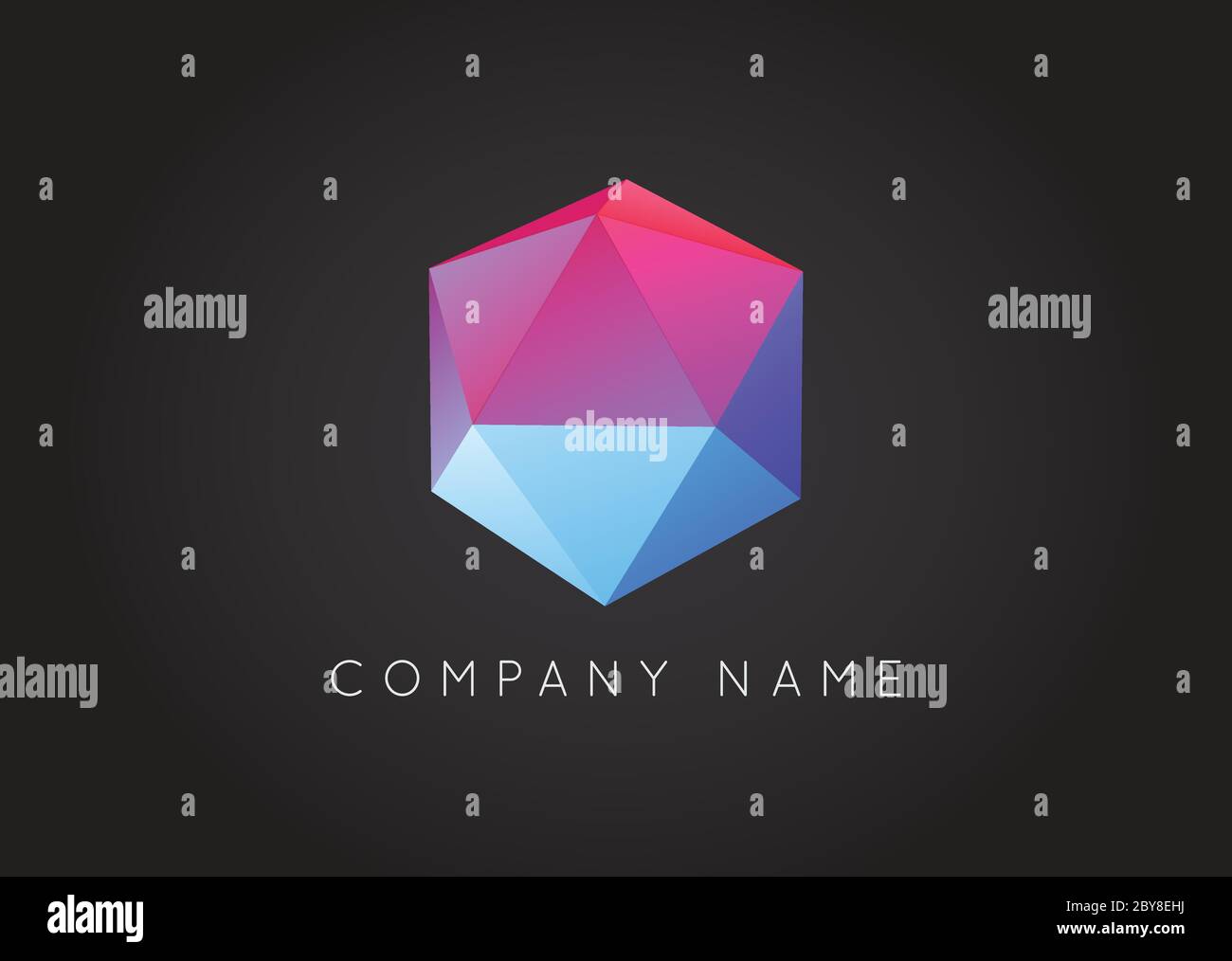 Trendy Crystal Triangulated Gem Logo Element Perfect for Business ...