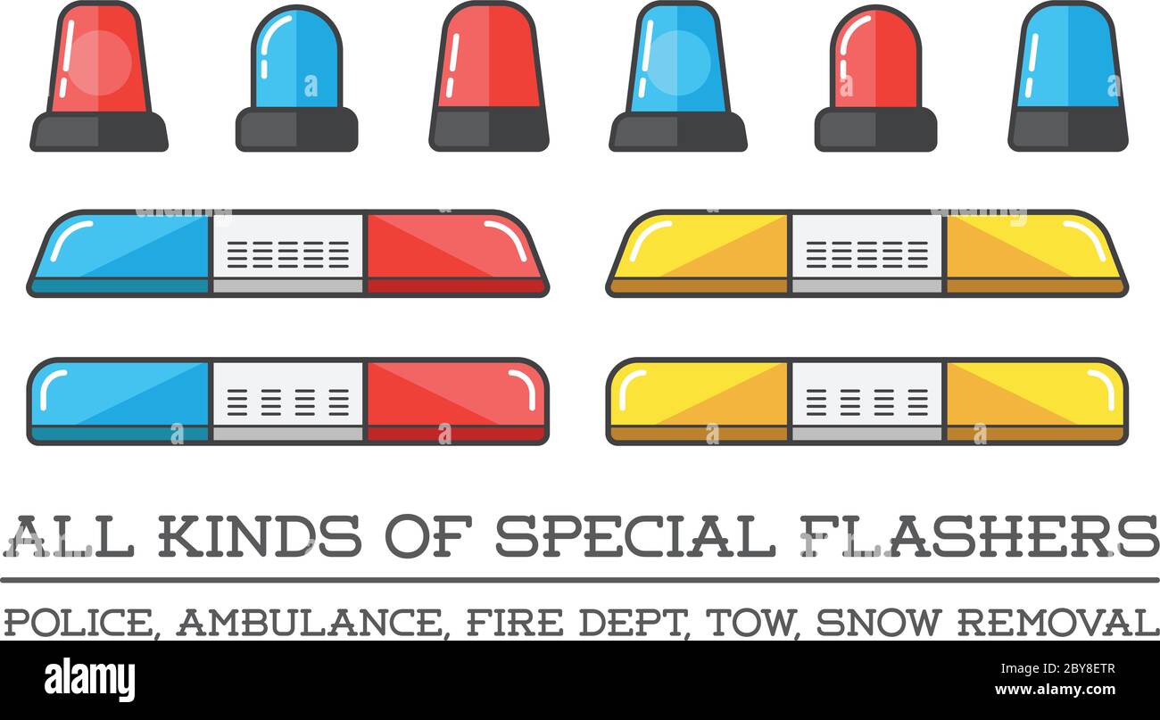Special Flashers of Emergency Dept Department Police Fire Ambulance ...