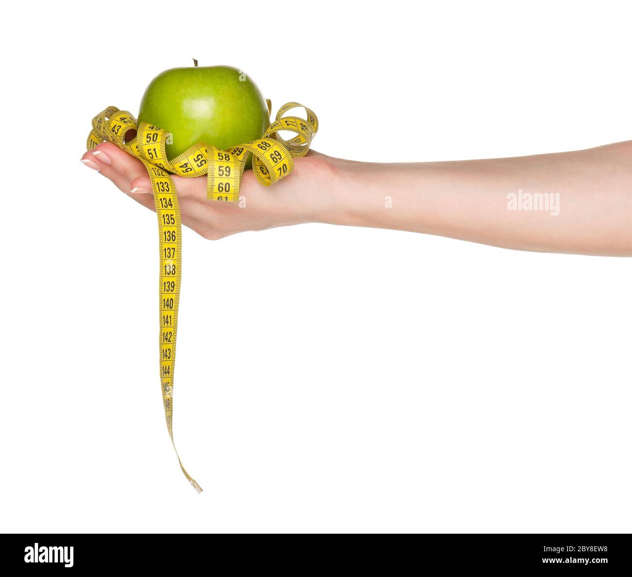Hand with apple Stock Photo - Alamy