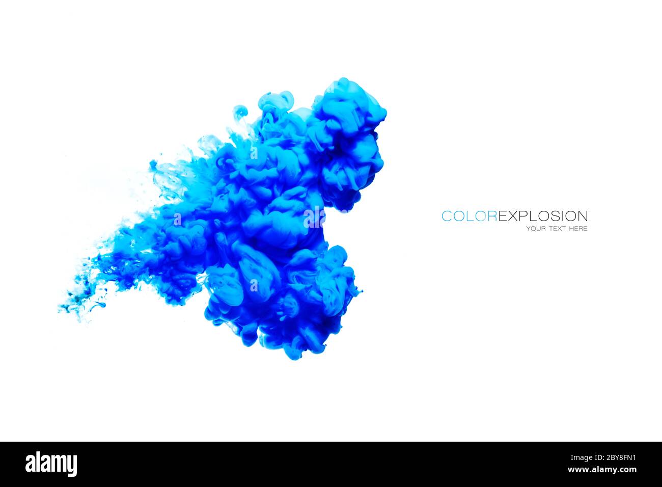 Closeup of a colorful acrylic ink in water isolated on white. Abstract ...