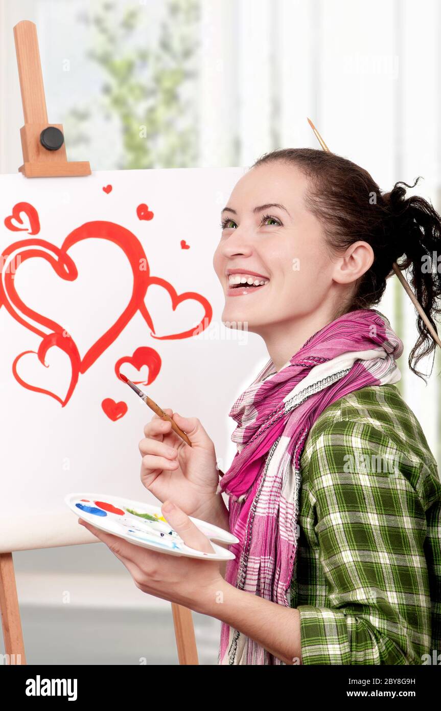 Female painter hi-res stock photography and images - Alamy
