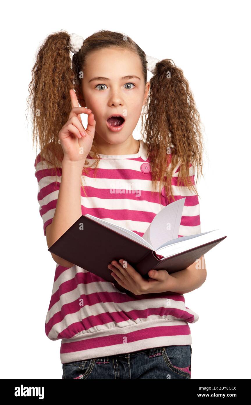 Girl with book Stock Photo - Alamy