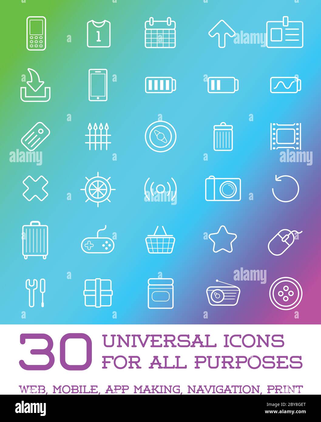 30 Universal Icons Set For All Purposes Web, Mobile, App Making ...