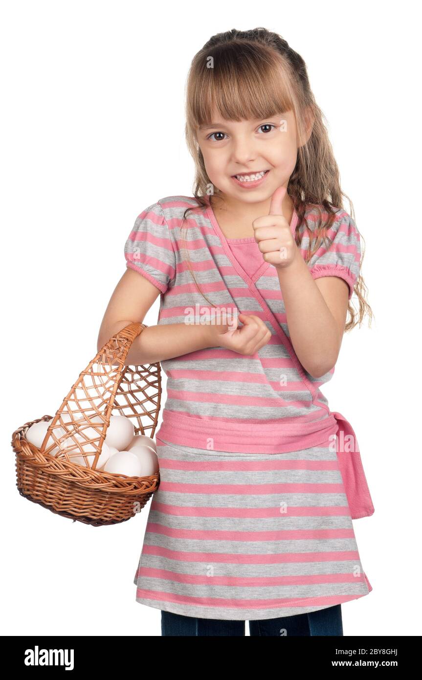 Girl with eggs Stock Photo - Alamy