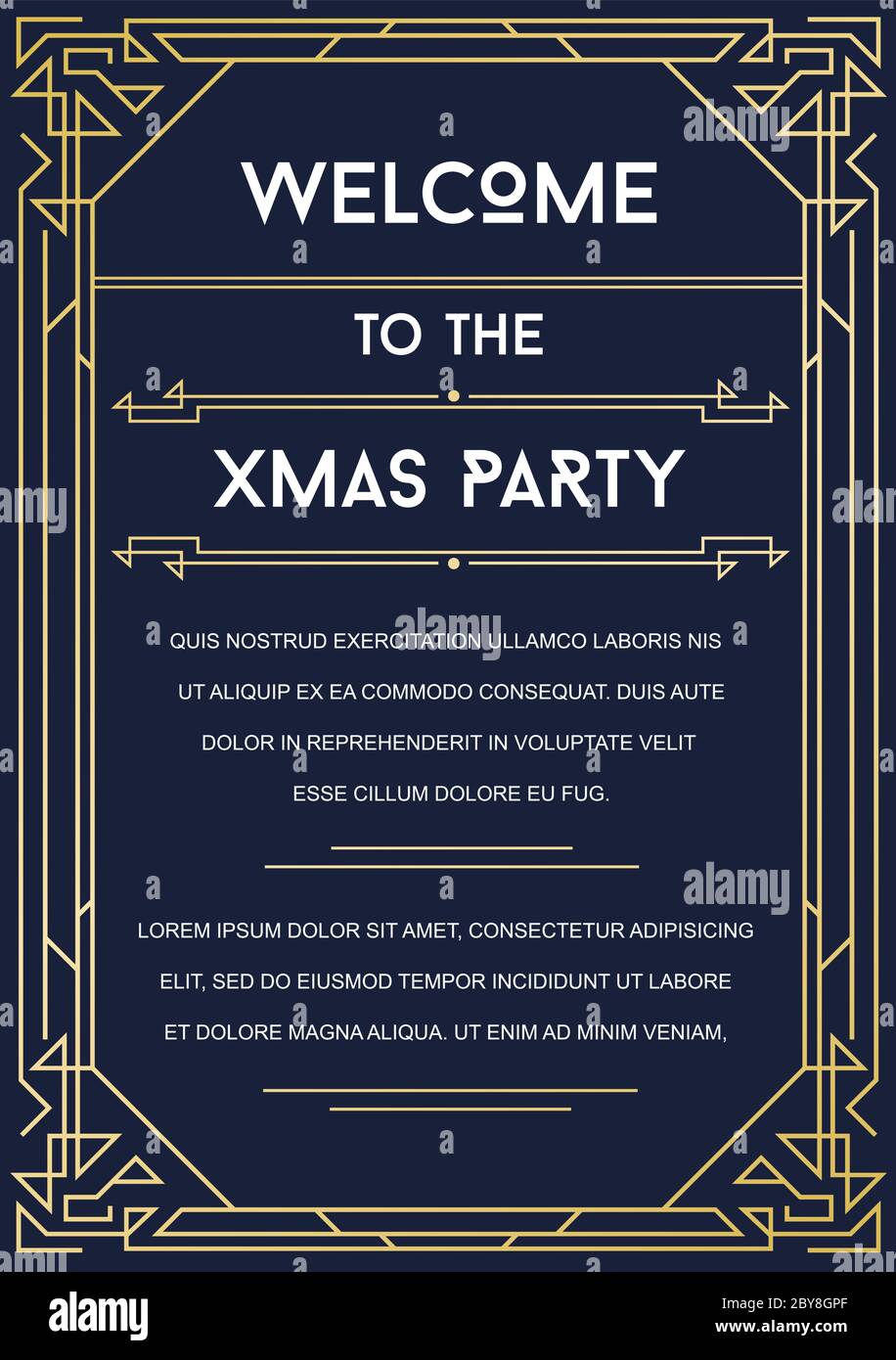 Gatsby Style Invitation in Art Deco or Nouveau Epoch 1920's Gangster ...