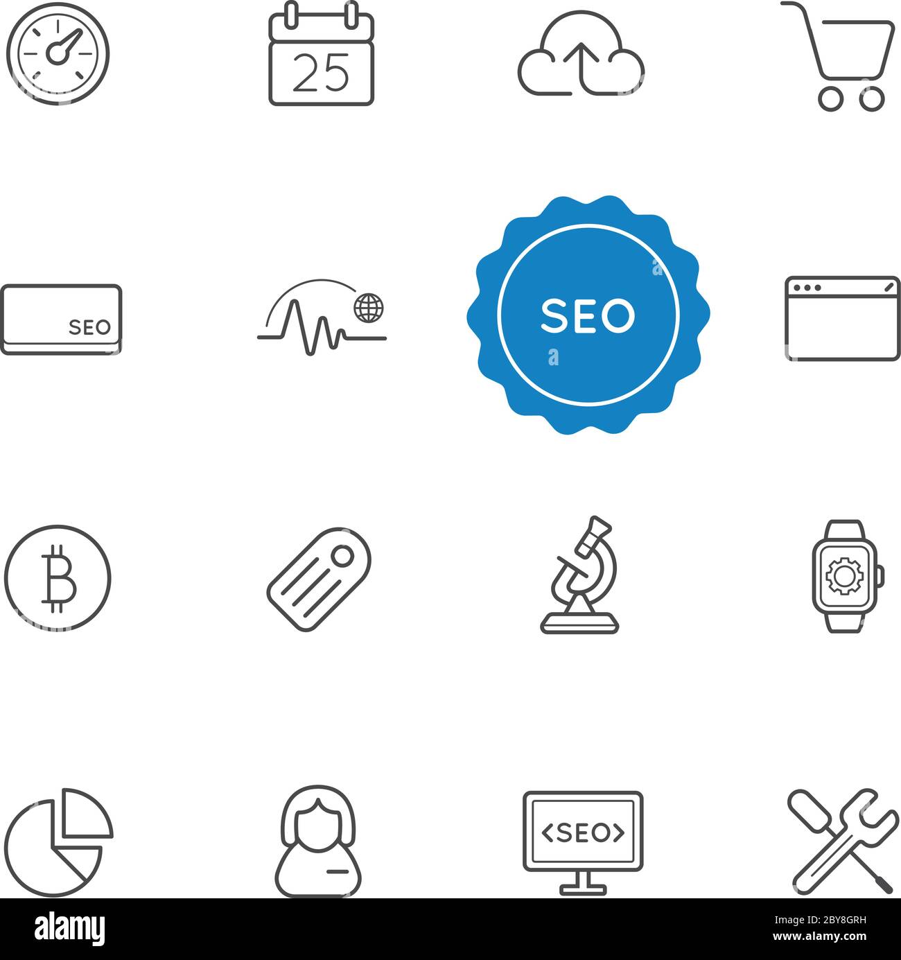 Set of Seo Search Engine Optimization Vector Illustration Elements can ...