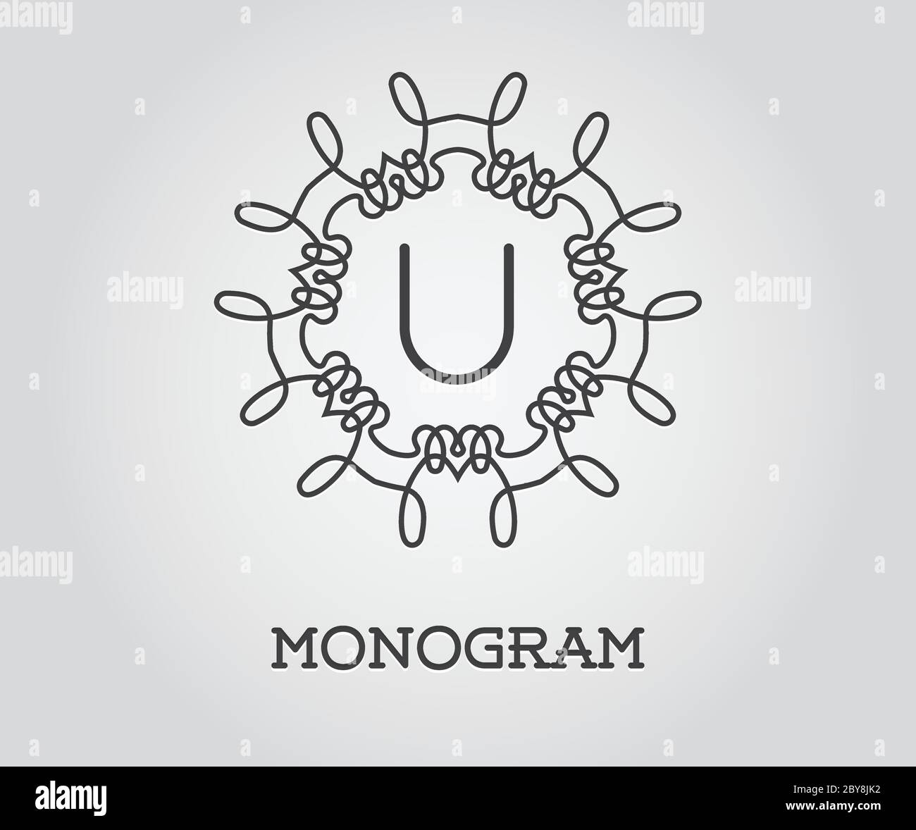 Monogram Design Template with Letter Vector Illustration Premium ...
