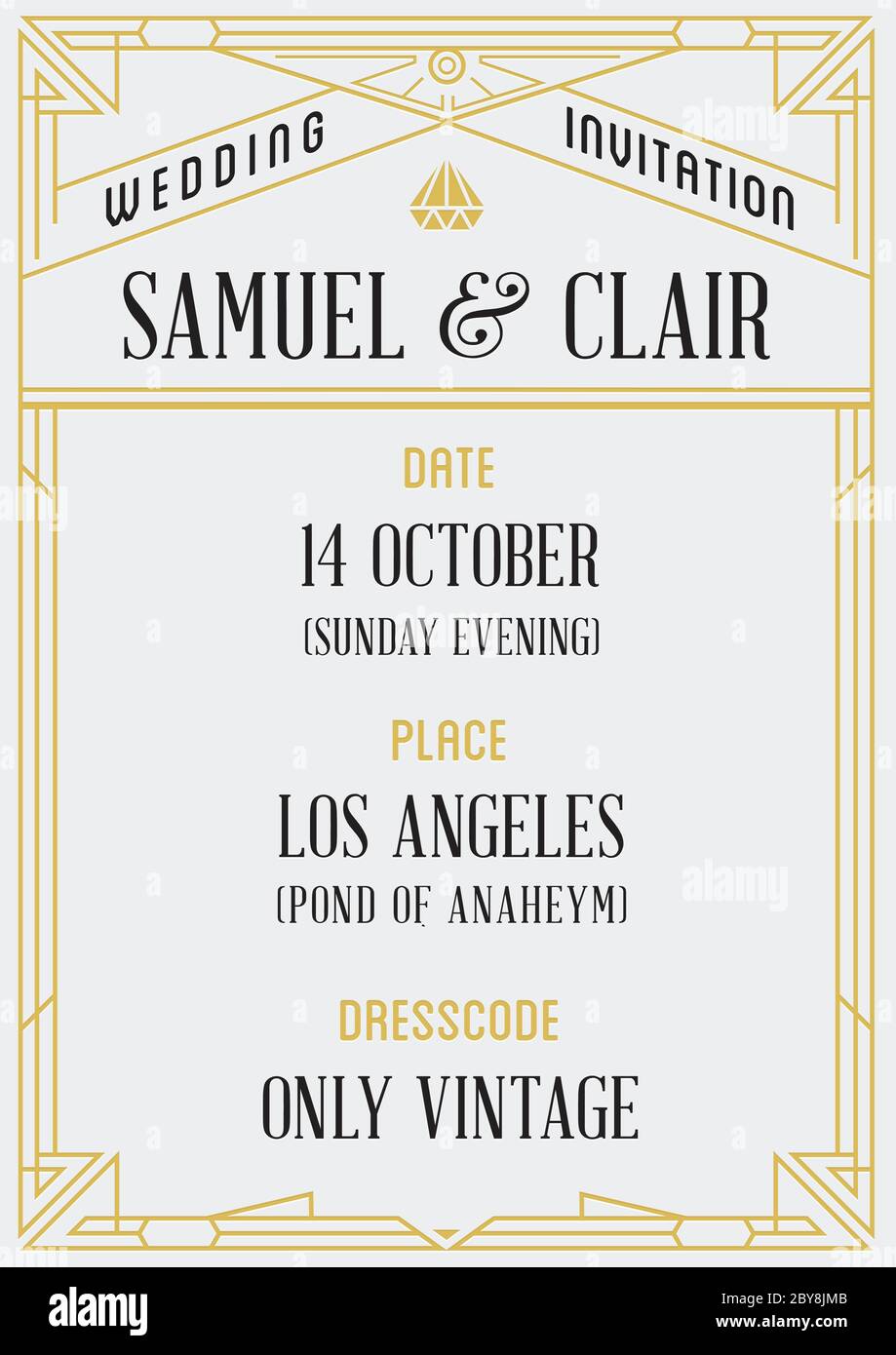 Gatsby Style Invitation in Art Deco or Nouveau Epoch 1920's Gangster ...