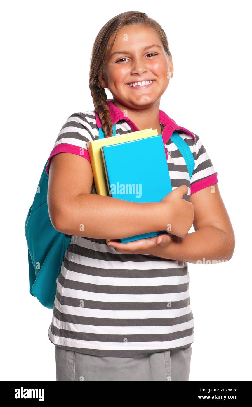 Girl with books Stock Photo - Alamy