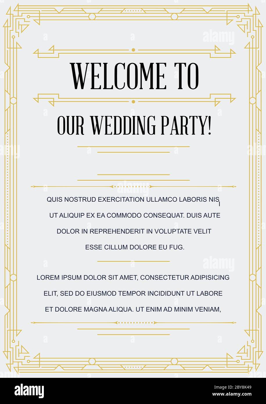 Gatsby Style Invitation in Art Deco or Nouveau Epoch 1920's Gangster ...