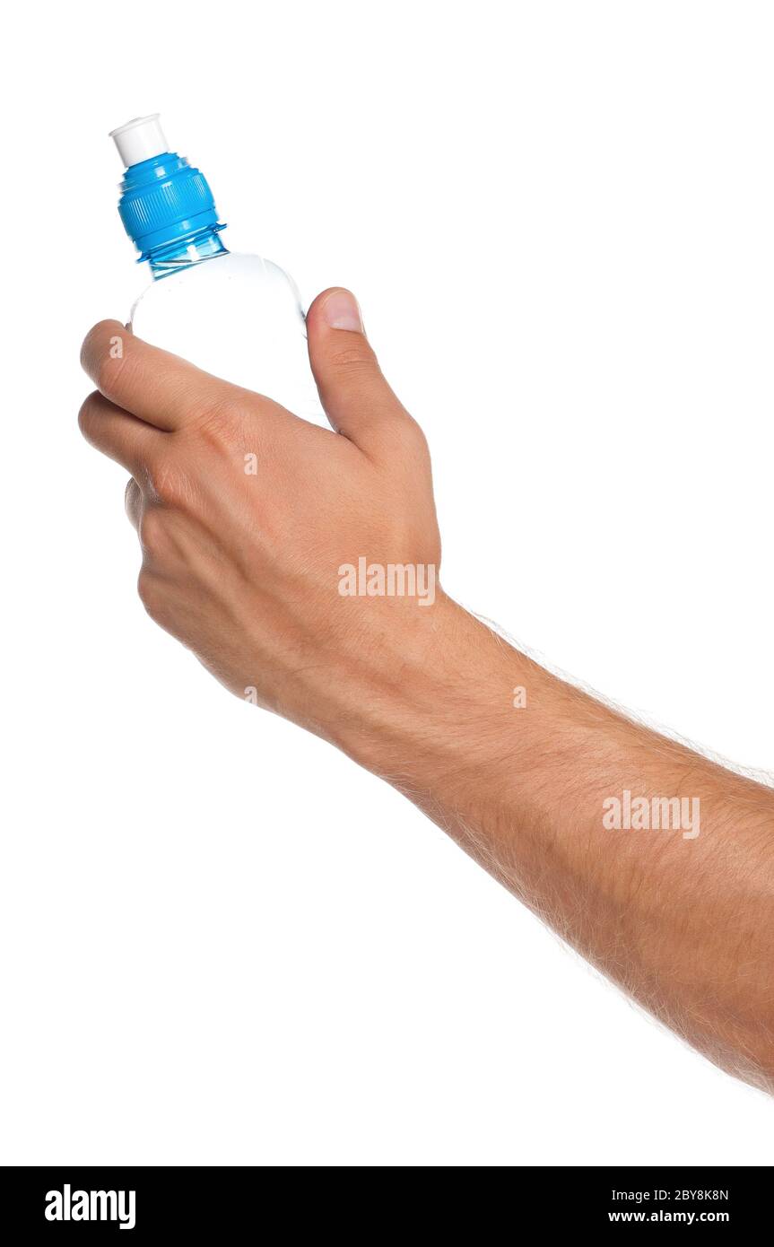 Hand with bottle of water Stock Photo - Alamy
