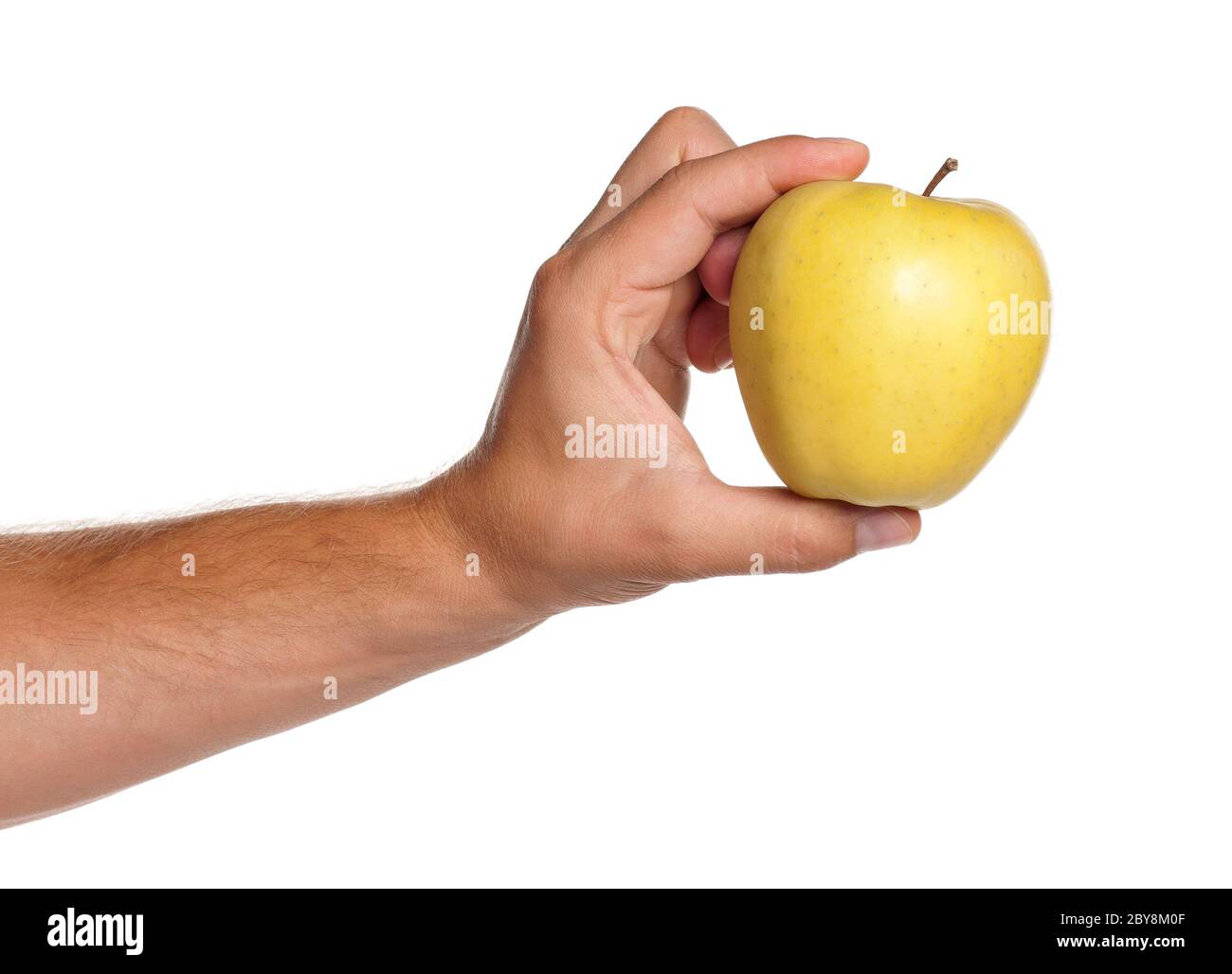 Hand with apple Stock Photo - Alamy