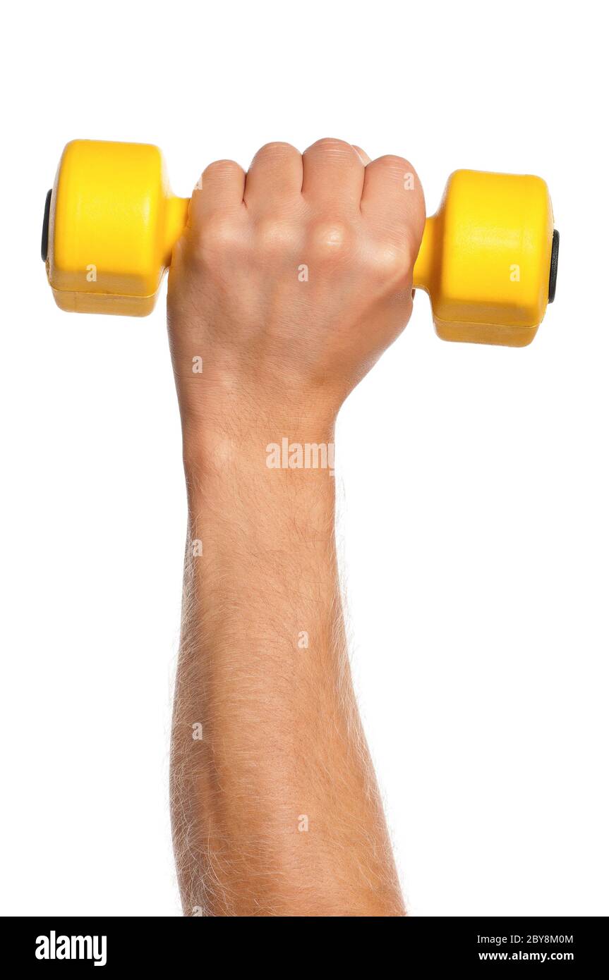 Hand with dumbbells Stock Photo - Alamy