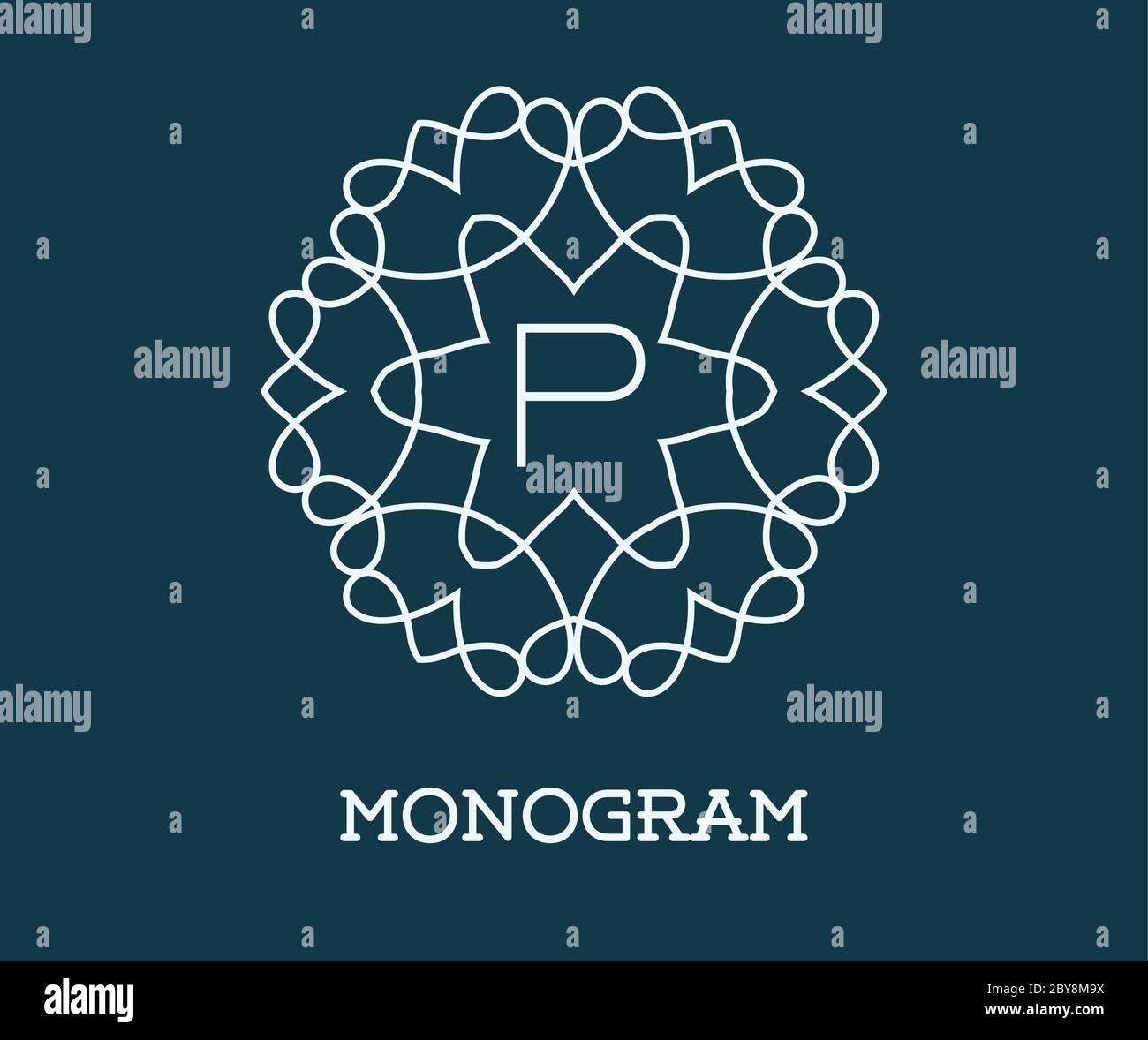 Monogram Design Template with Letter Vector Illustration Premium ...