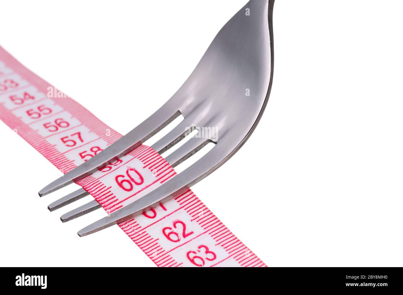 Fork with measure tape Stock Photo - Alamy