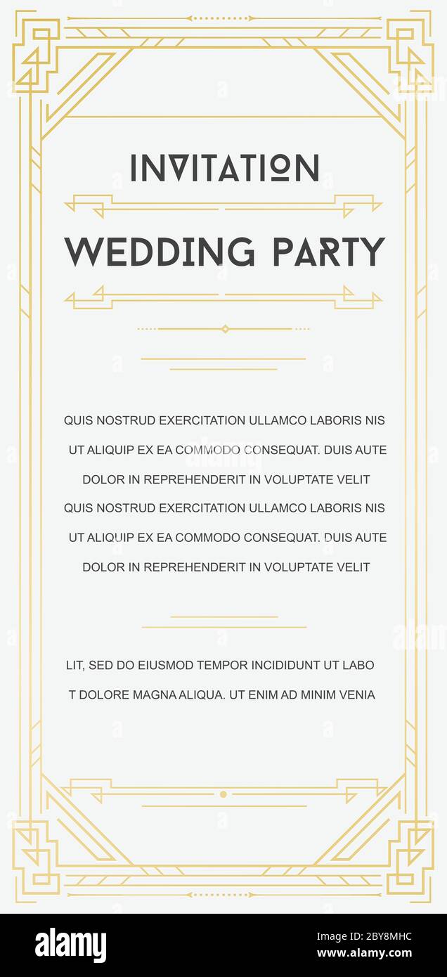Gatsby Style Invitation in Art Deco or Nouveau Epoch 1920's Gangster ...
