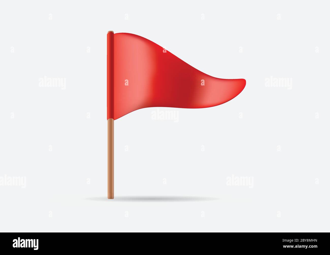 Red Triangular Waving Flag Icon or Logo in Vector Stock Vector Image ...