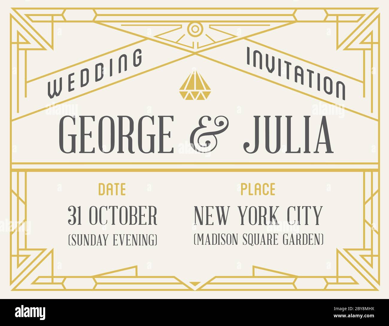 Gatsby Style Invitation in Art Deco or Nouveau Epoch 1920's Gangster ...