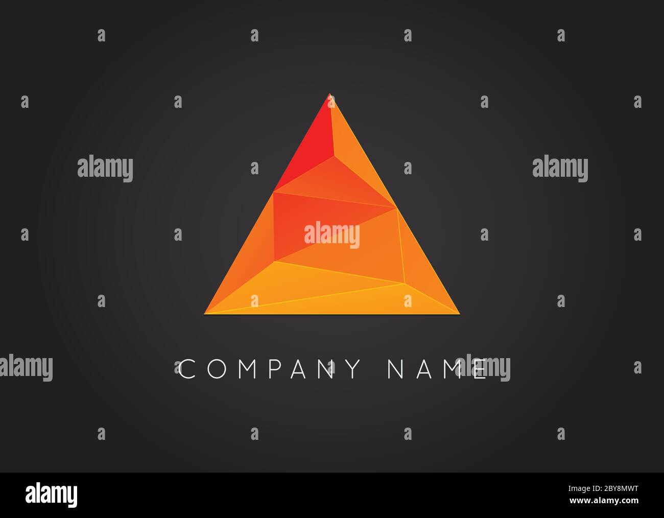 Trendy Crystal Triangulated Gem Logo Element Perfect for Business ...